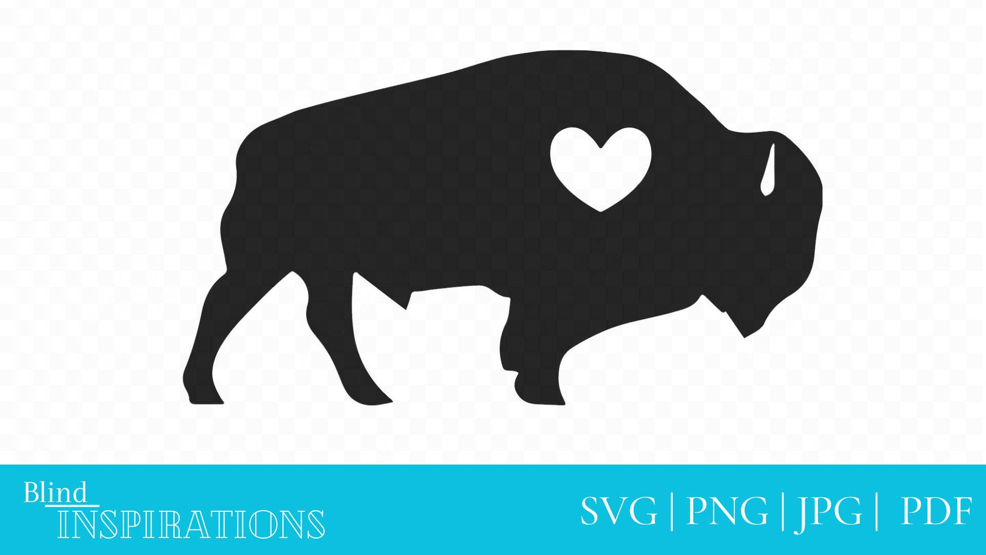 Buffalo With Heart Digital Print Svg, Png, Pdf, Jpg - Etsy