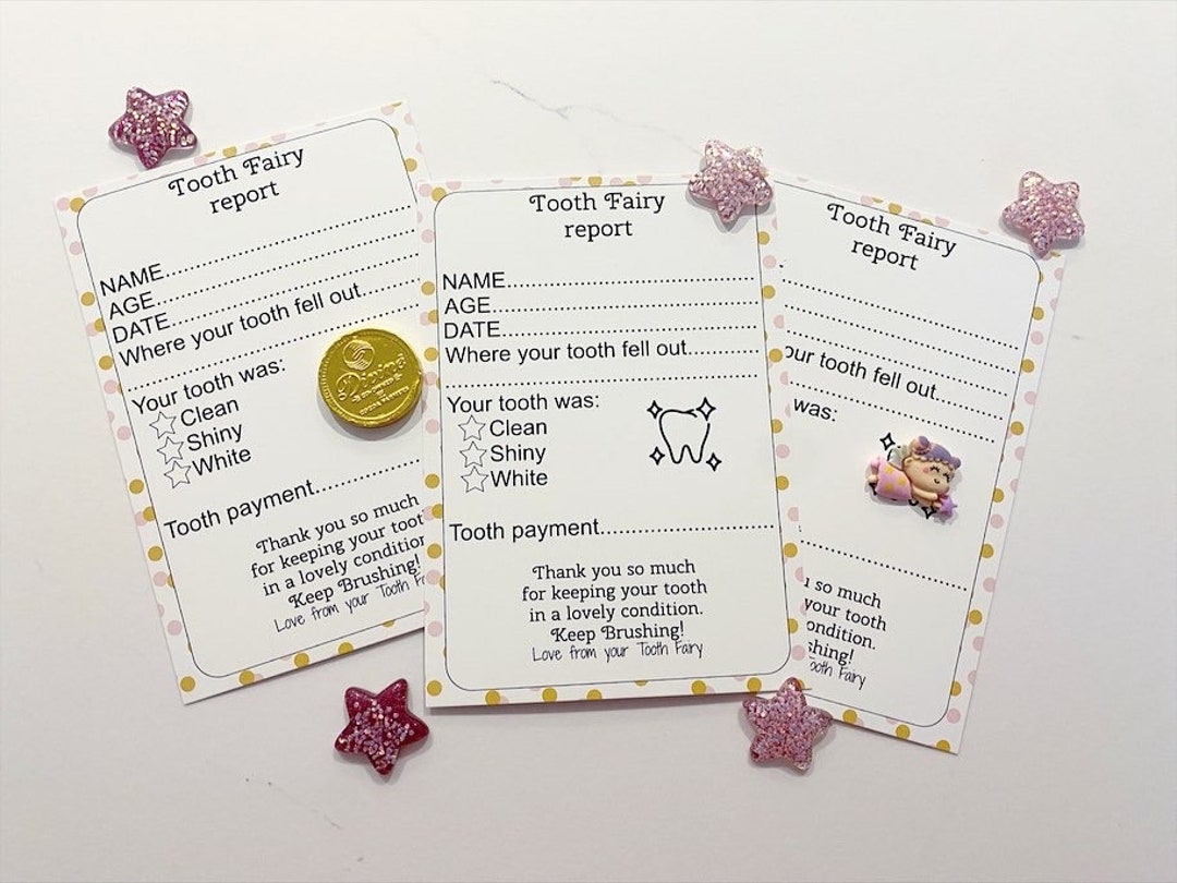Tooth Fairy Report Card. Tooth Fairy Certificate. Tooth Fairy Gift ...