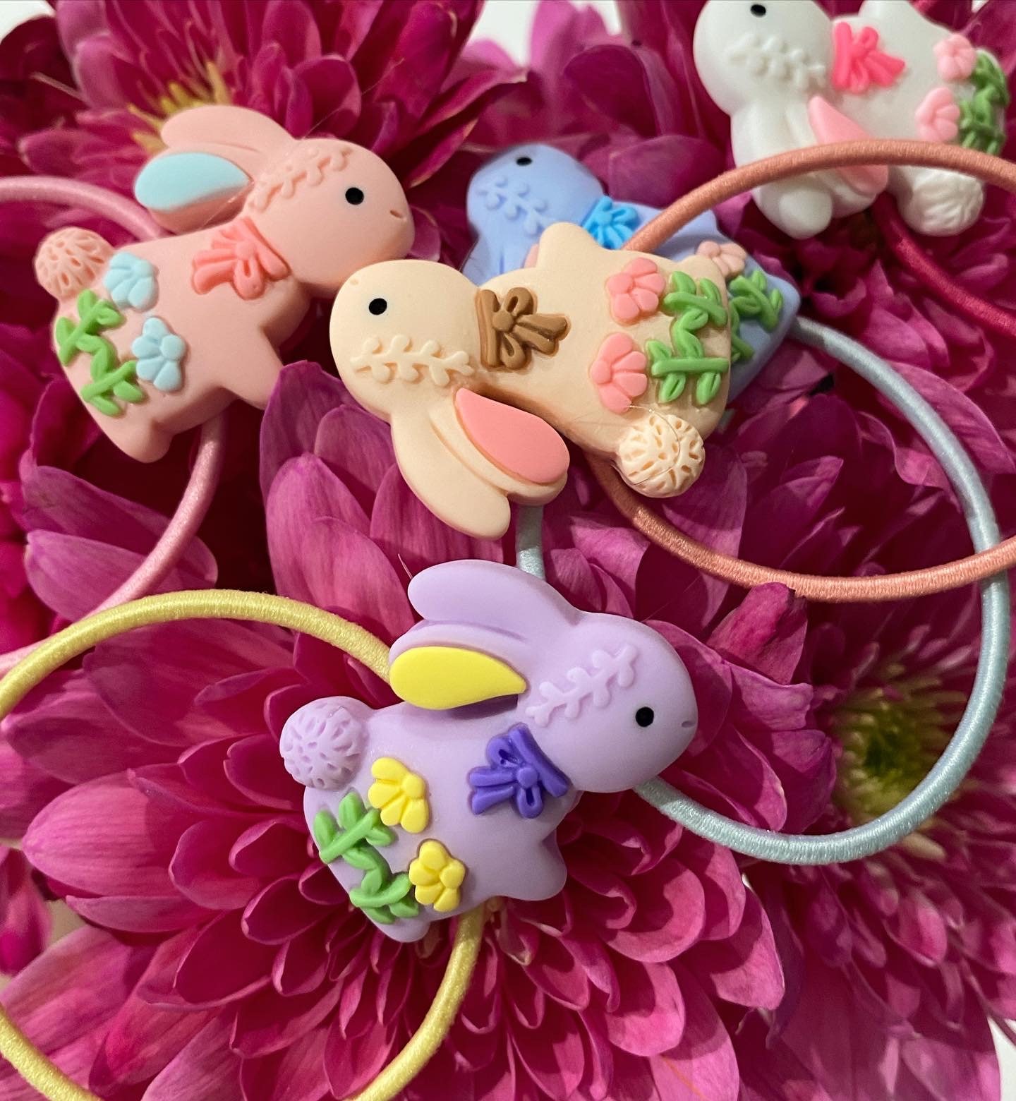 Easter Bunny Hair Bobbles. Rabbit Hair Bands. Bunny Hair Ties. Easter ...