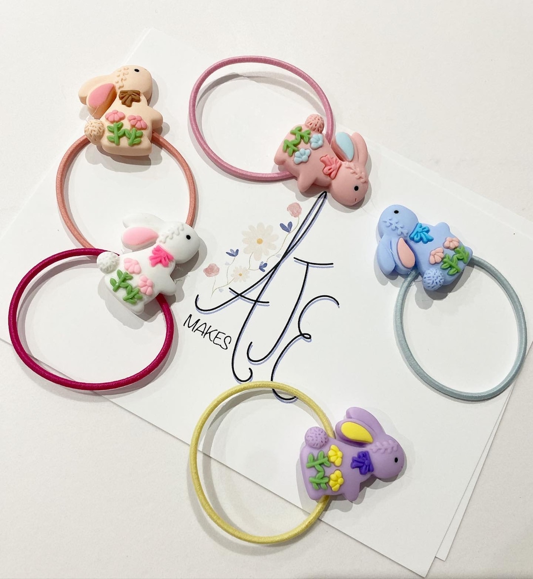 Easter Bunny Hair Bobbles. Rabbit Hair Bands. Bunny Hair Ties. Easter ...