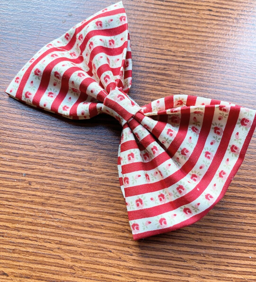 Red Hair Bow. Cath Kidson Inspired Hair How. Christmas Hair Bow. Floral ...