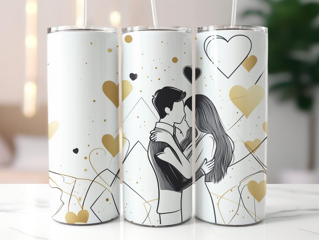 Monoline Couple PNG, Romantic Couple PNG, 20oz Tumbler Design, Skinny ...