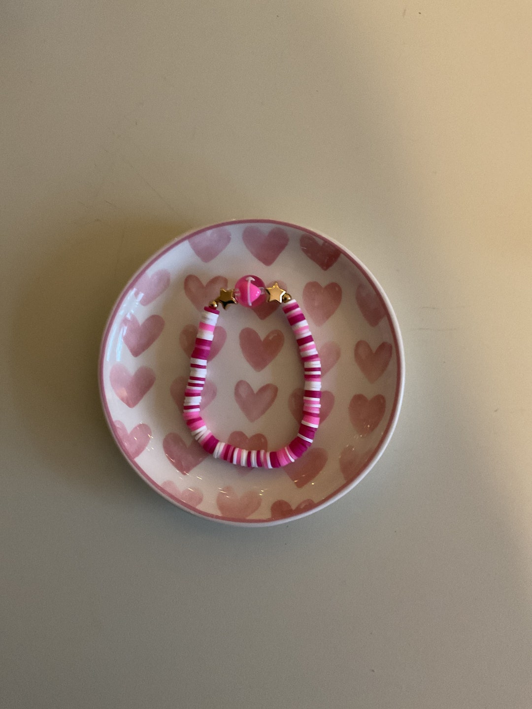 Cute Clay Bead Valentines Day Bracelet - Etsy