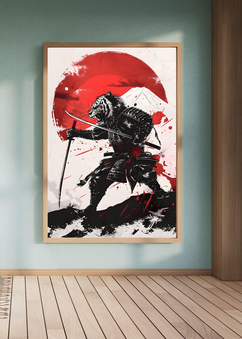 Printable Samurai Tiger Wall Art • Instant Digital Download Poster ...