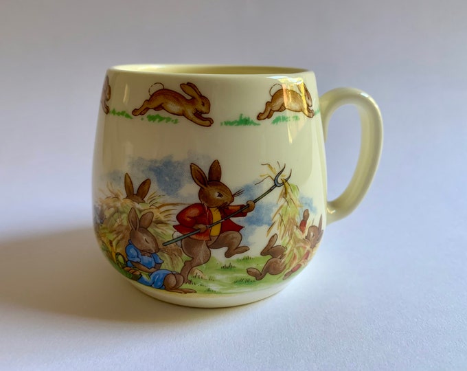 Vintage 1960s Royal Doulton Bunnykins Don Mug - Haymaking / Lunch Break ...