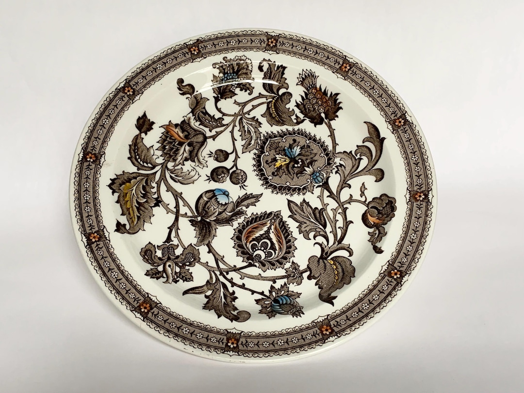 Vintage Ridgway Potteries Jacobean Brown Transferware Ironstone Dinner ...