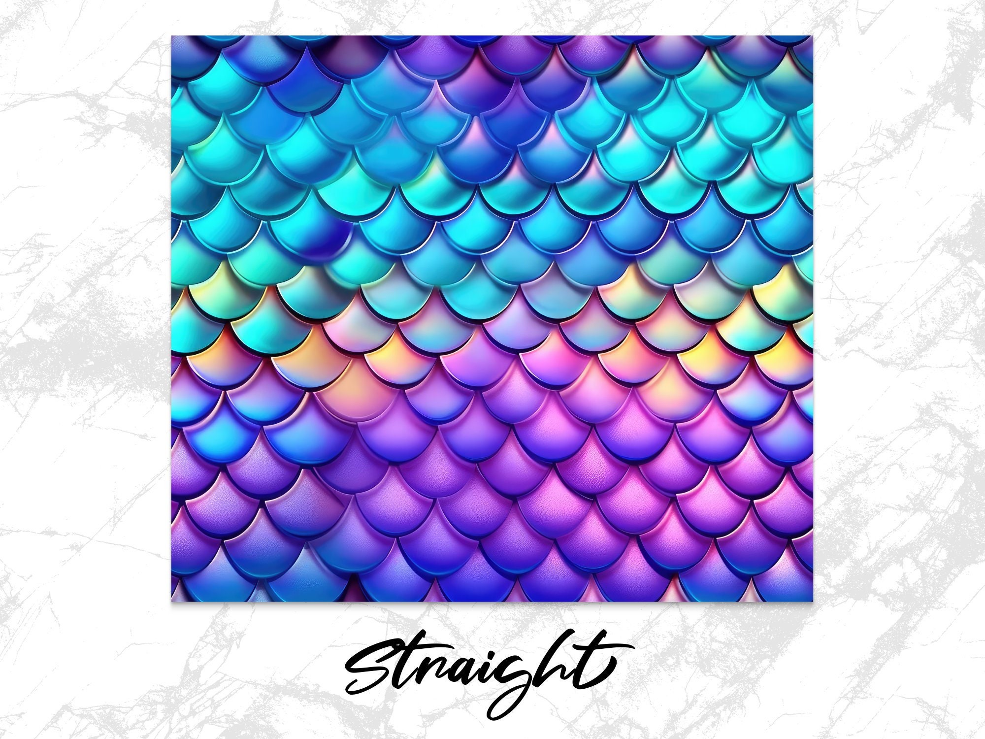 3D Mermaid Tail Scales Design Tumbler Wrap 20oz Straight and Tapered ...