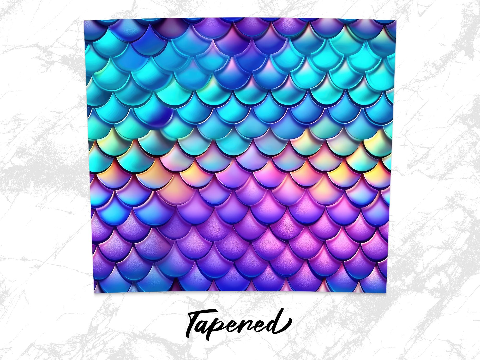 3D Mermaid Tail Scales Design Tumbler Wrap 20oz Straight and Tapered ...