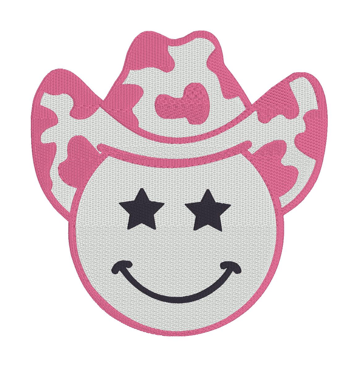 Smiley Face Cowboy Hat Embroidery Design Files Cowprint Cowgirl Cowboy ...