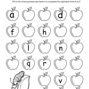 A-Z Uppercase Lowercase Alphabet Worksheet, Printable Learning ...