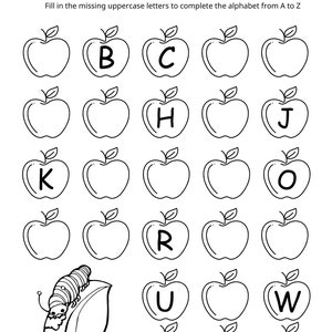 A-Z Uppercase Lowercase Alphabet Worksheet, Printable Learning ...