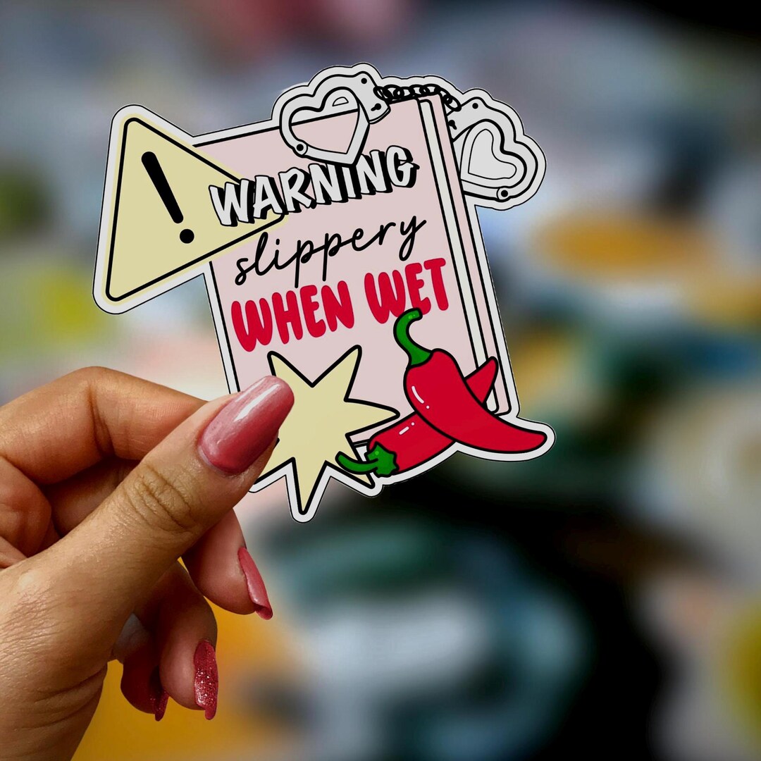 Book Sticker slippery When Wet Sticker Kindle Accessories Waterbottle ...