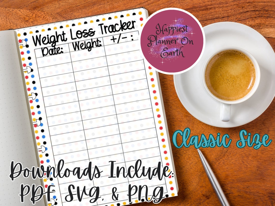 Disc Planner Weight Loss Tracker-classic PLANNER Size-digital Download ...