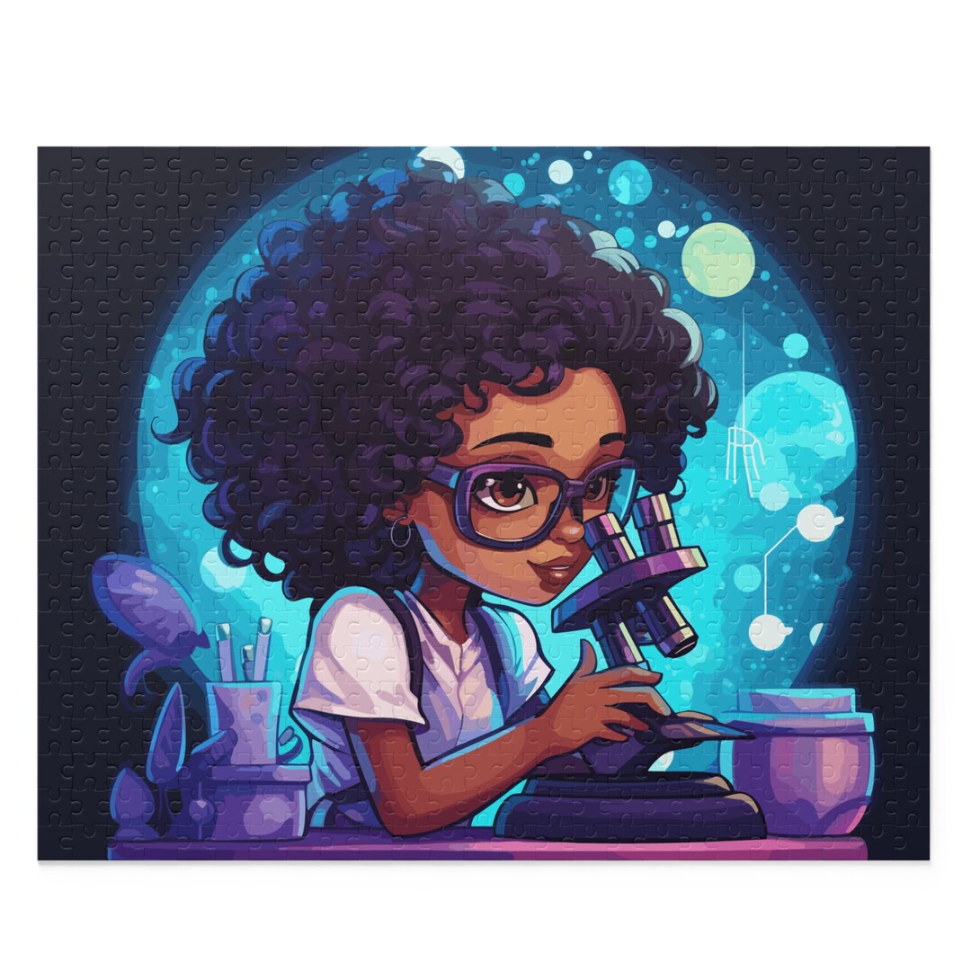Little Girl of Color Microscope Puzzle 120 252 500-piece - Etsy