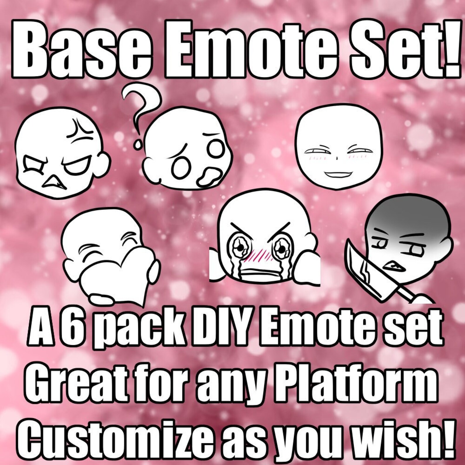 Base Emote DIY Emote Set - Emote Template - Etsy