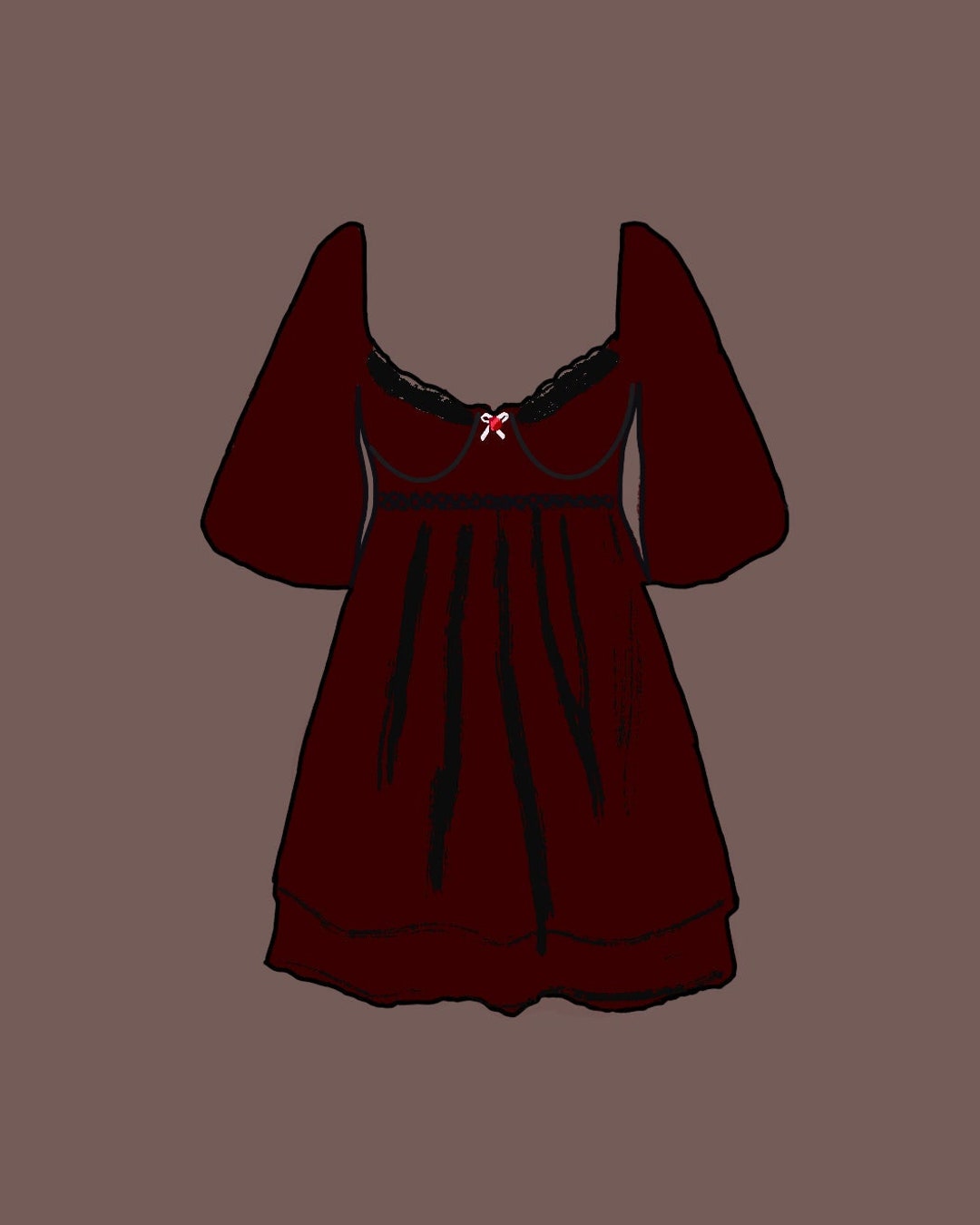 Digital Red Dress Print - Etsy