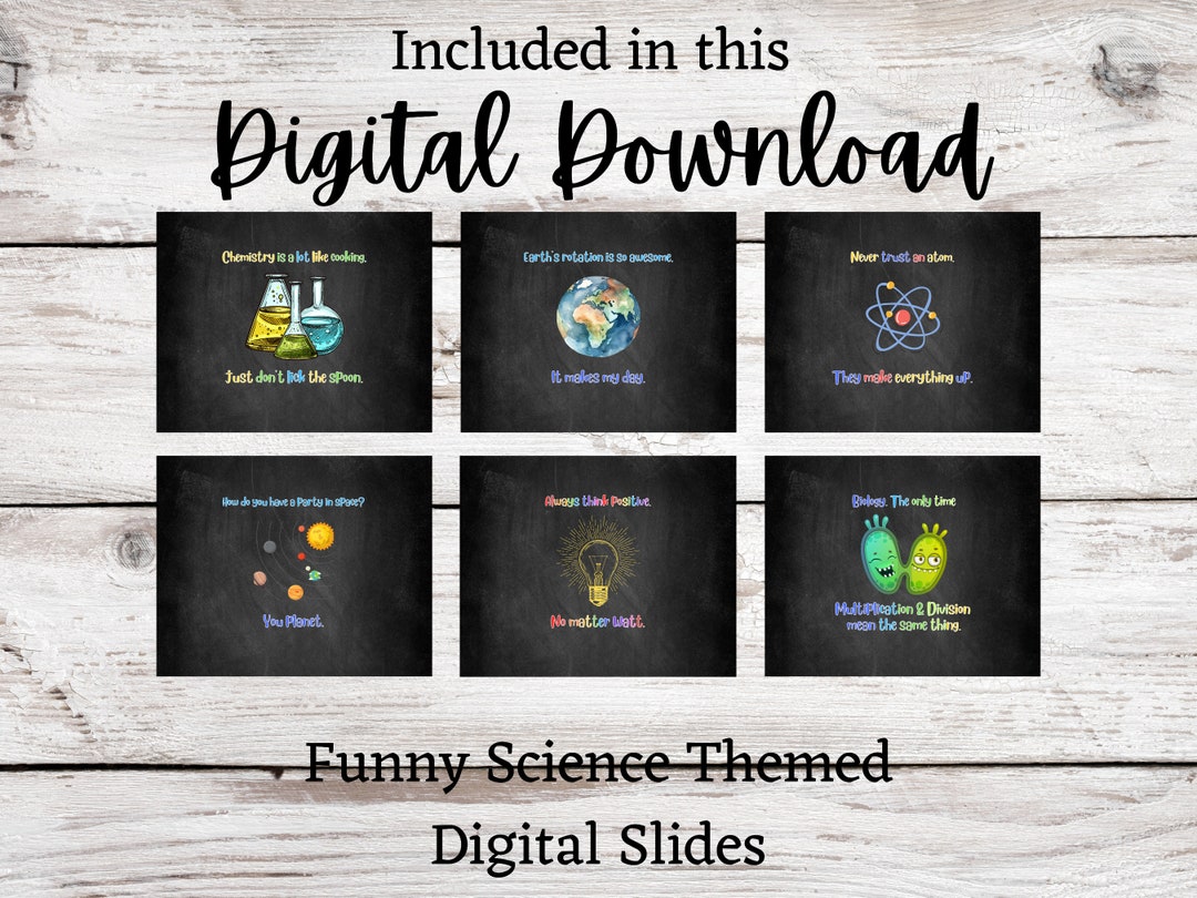 Funny Science Slides Digital Download - Science Jokes for Teacher ...