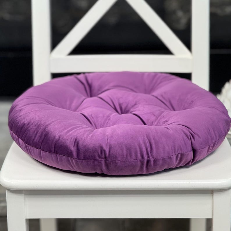 Velour Cushion Square Chair Cushion Velvet Tufted Pad Thick Seat Pads ...