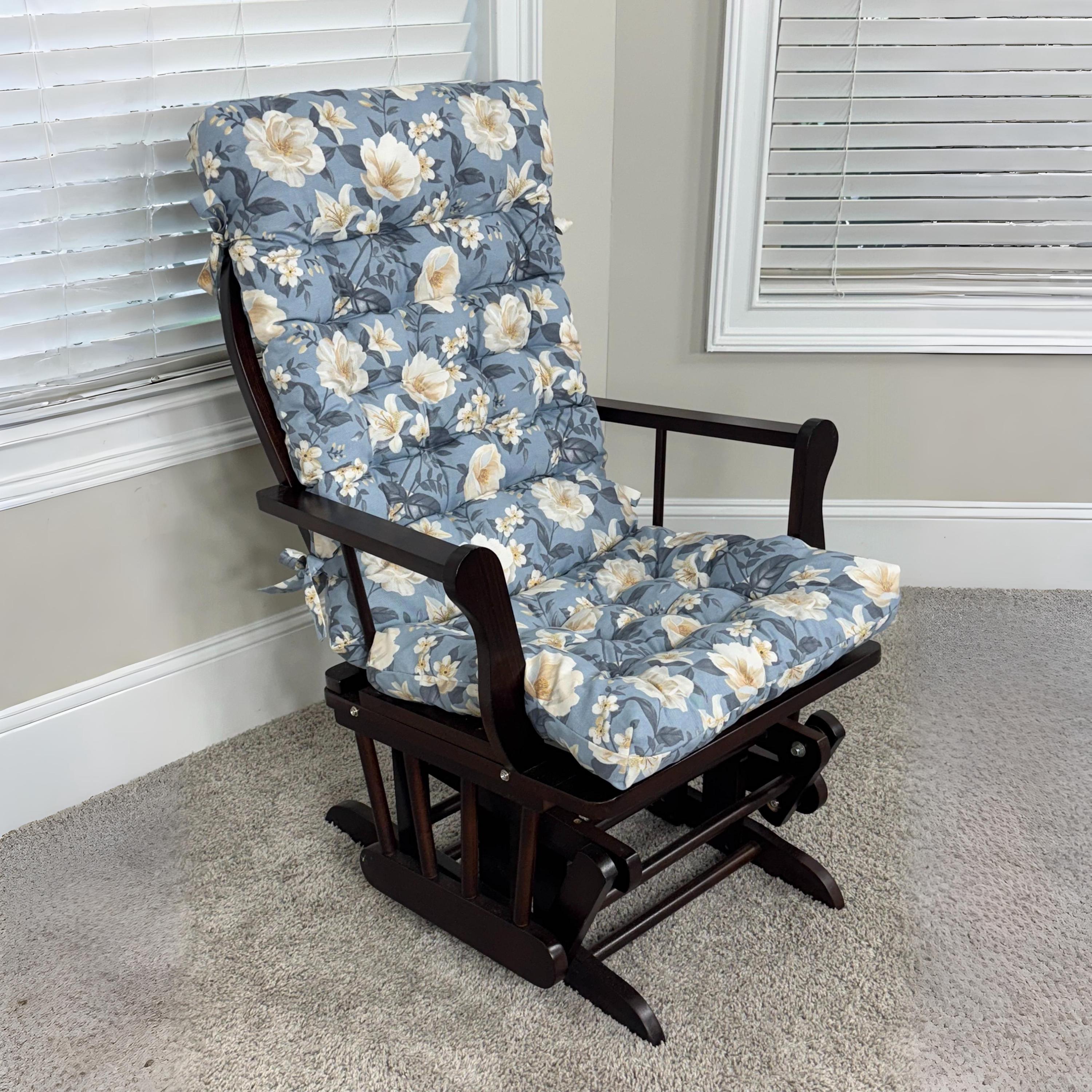 Magnolia Rocking Chair Cushion Tufted Pad With Ties for Glider Armchair ...