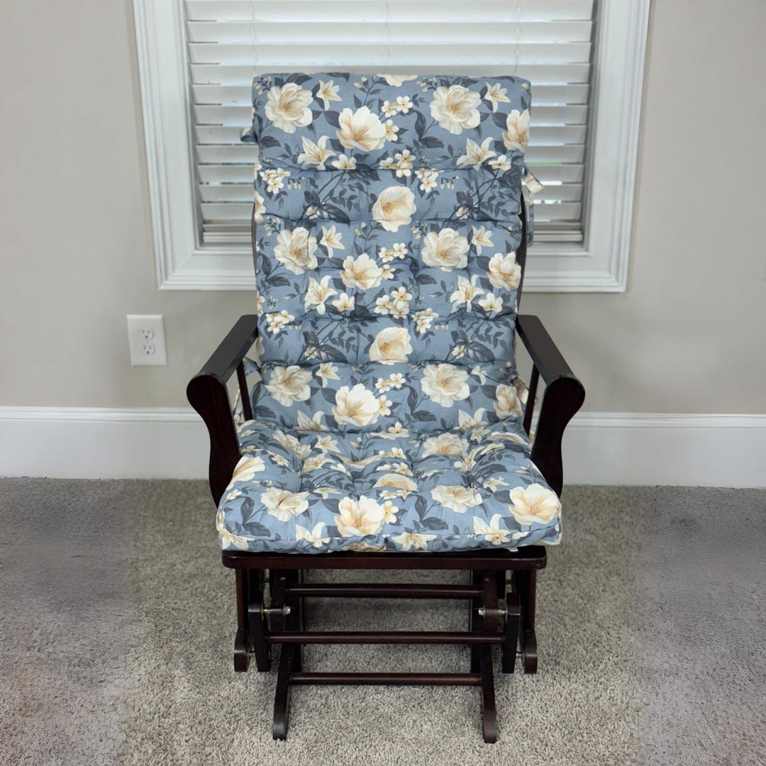 Magnolia Rocking Chair Cushion Tufted Pad With Ties for Glider Armchair ...