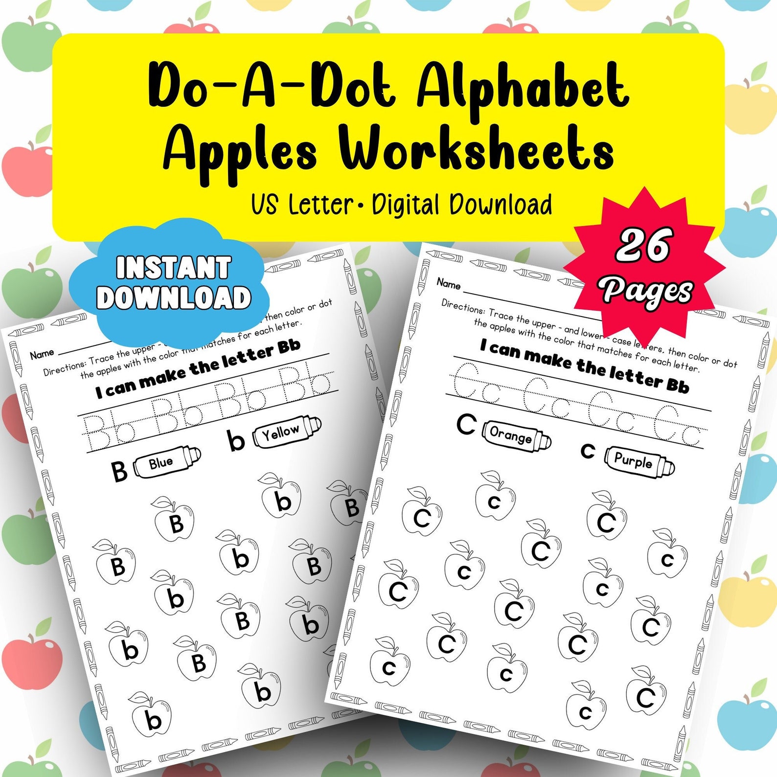 Do a Dot Alphabet Printable Trace Letters of the Alphabet Worksheet for ...