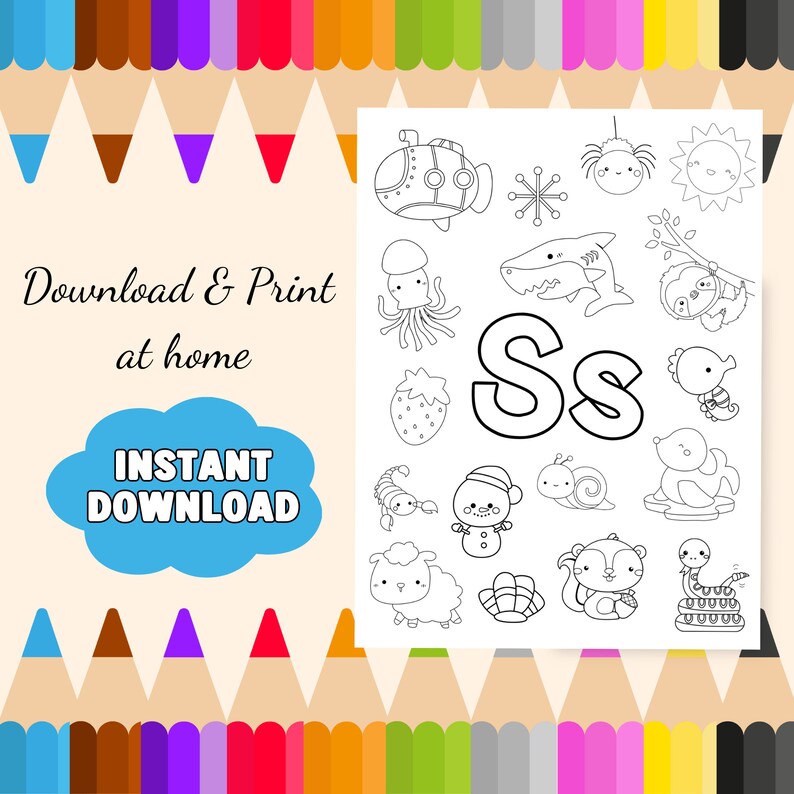 26 Alphabet Coloring Book Printable Coloring Pages - Etsy