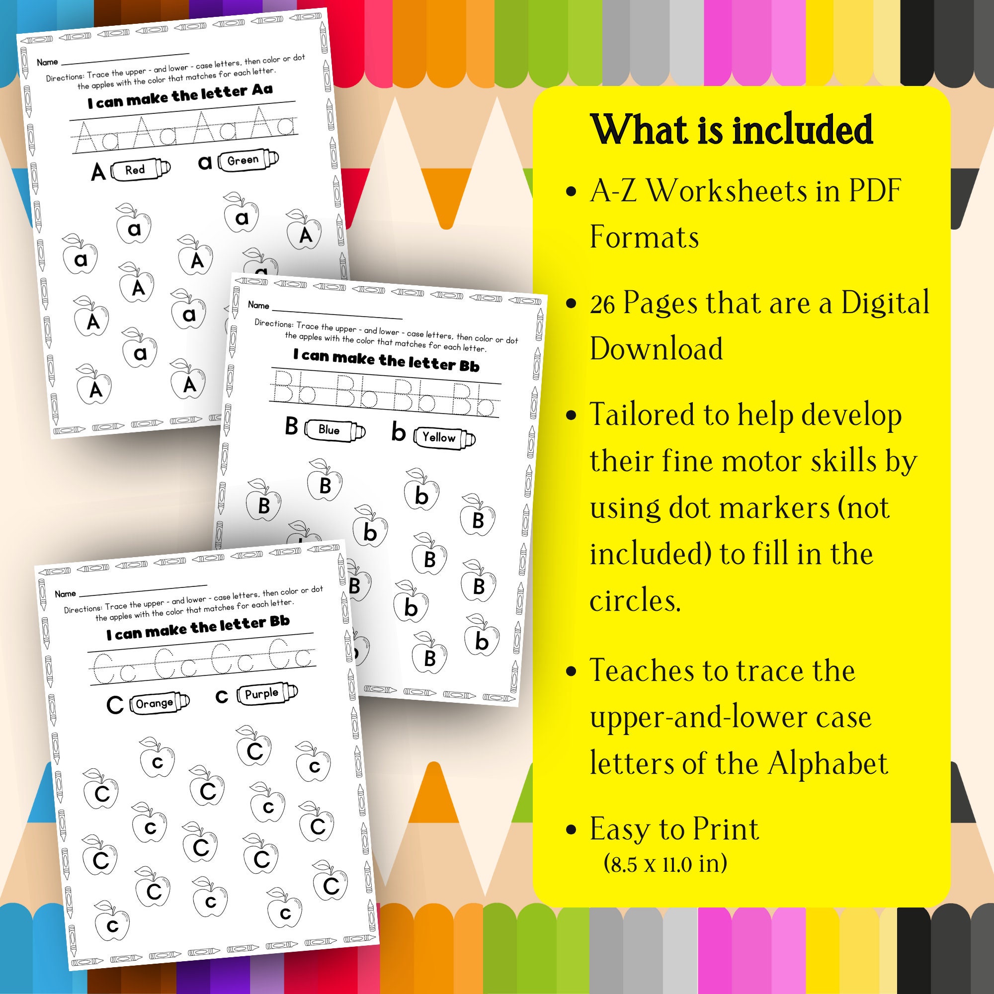 Do a Dot Alphabet Printable Trace Letters of the Alphabet Worksheets ...