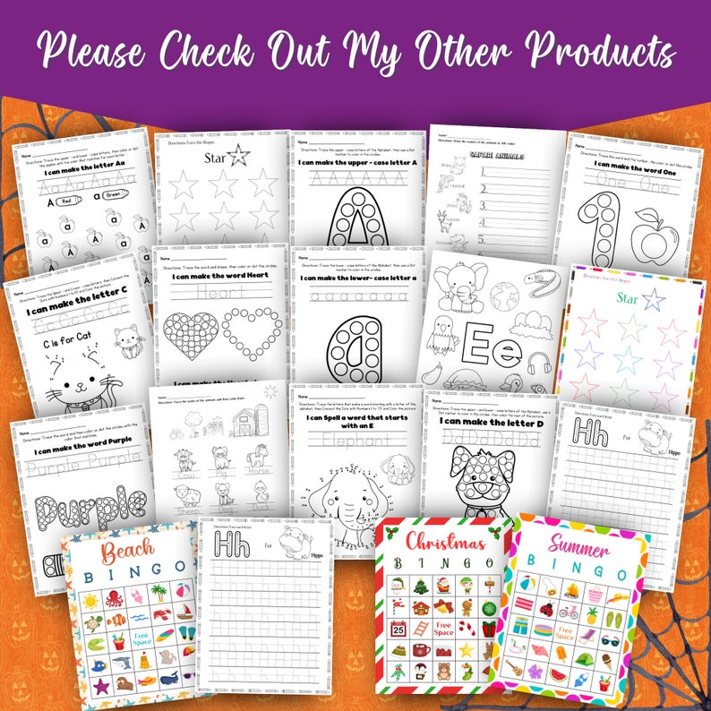 Halloween Bingo Printable: 50 Unique Bingo Cards Halloween Printable ...