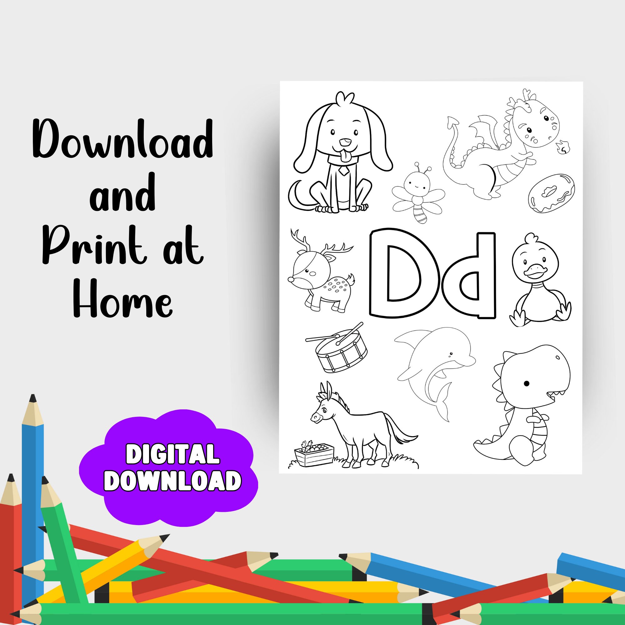 26 Alphabet Coloring Book Printable Coloring Pages Learning Alphabet ...