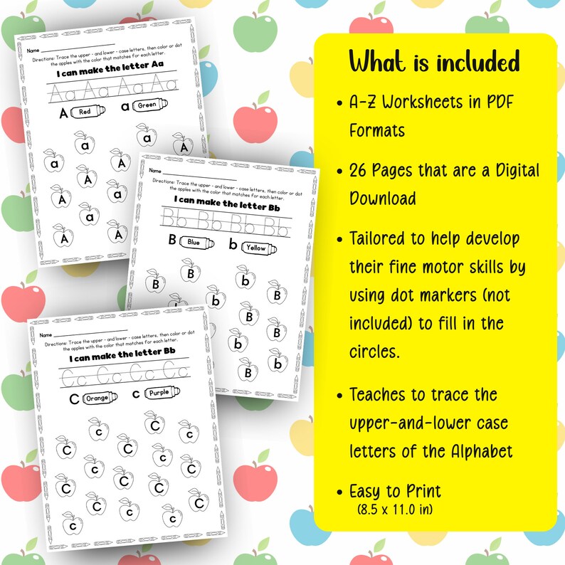 Do a Dot Alphabet Printable Trace Letters of the Alphabet Worksheet for ...