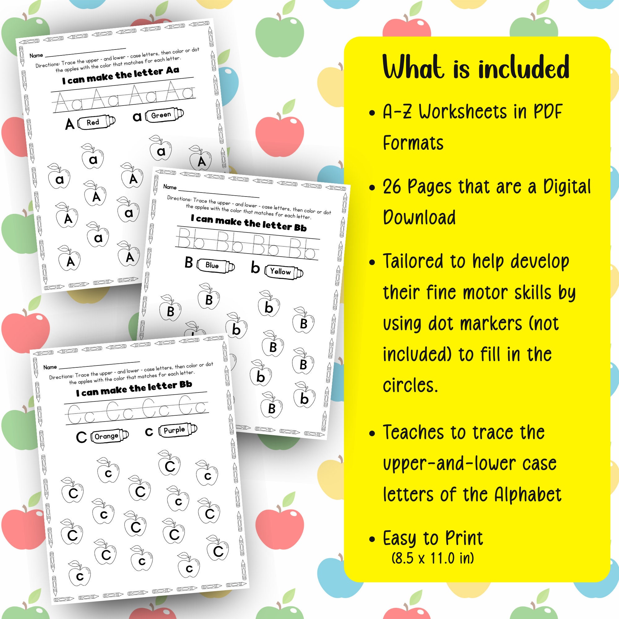 Do a Dot Alphabet Printable Trace Letters of the Alphabet Worksheet for ...