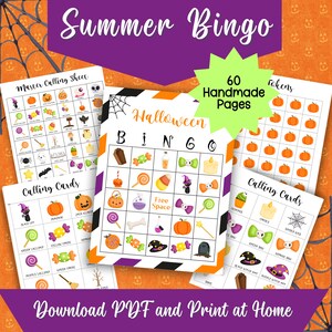 Halloween Bingo Printable: 50 Unique Bingo Cards Halloween Printable ...