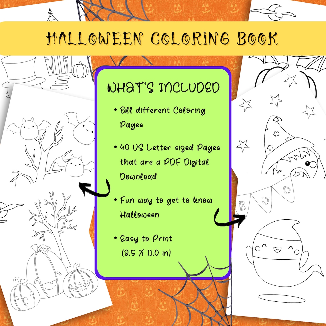 40 Halloween Coloring Printable Halloween Coloring Coloring Book ...