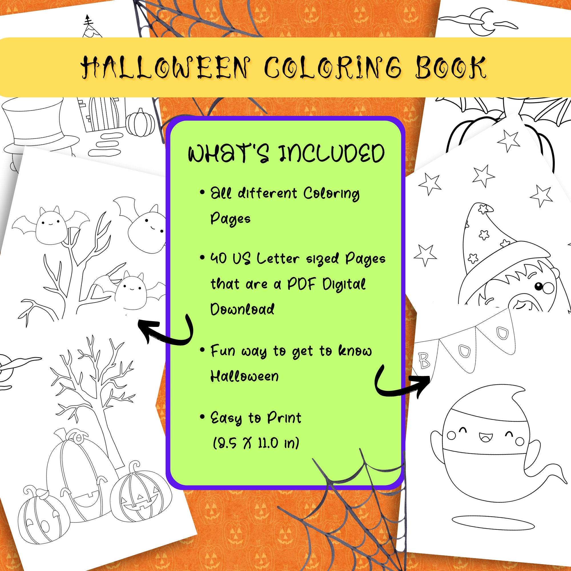 40 Halloween Coloring Printable Halloween Coloring Coloring Book ...