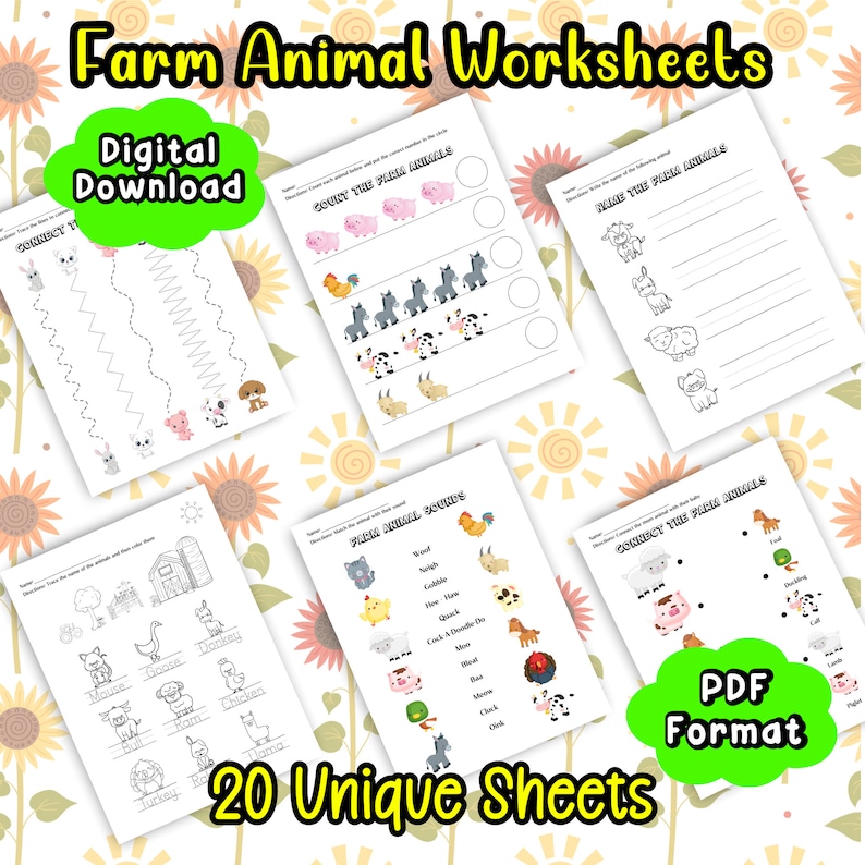 20 Farm Animal Activity Printable Farm Learning Pack Activity ...