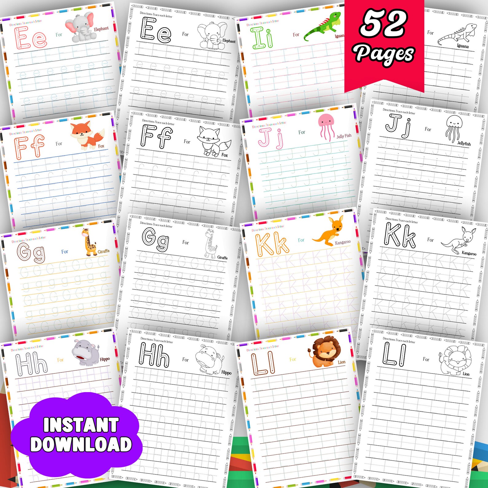 Trace the Alphabet Printable Upper- and Lower-case Alphabet Worksheets ...