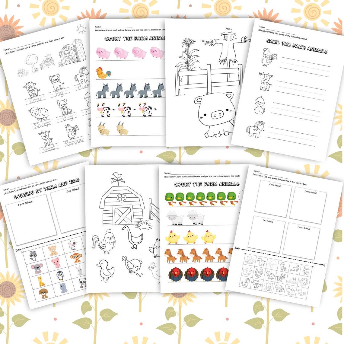 20 Farm Animal Activity Printable Farm Learning Pack Activity ...