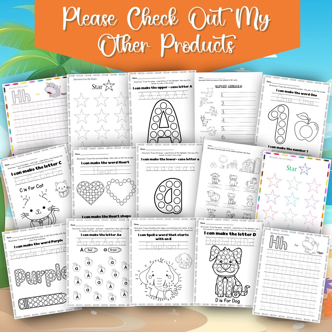 Beach Summer Bingo Printable: 50 Unique Bingo Cards Summer Printable ...