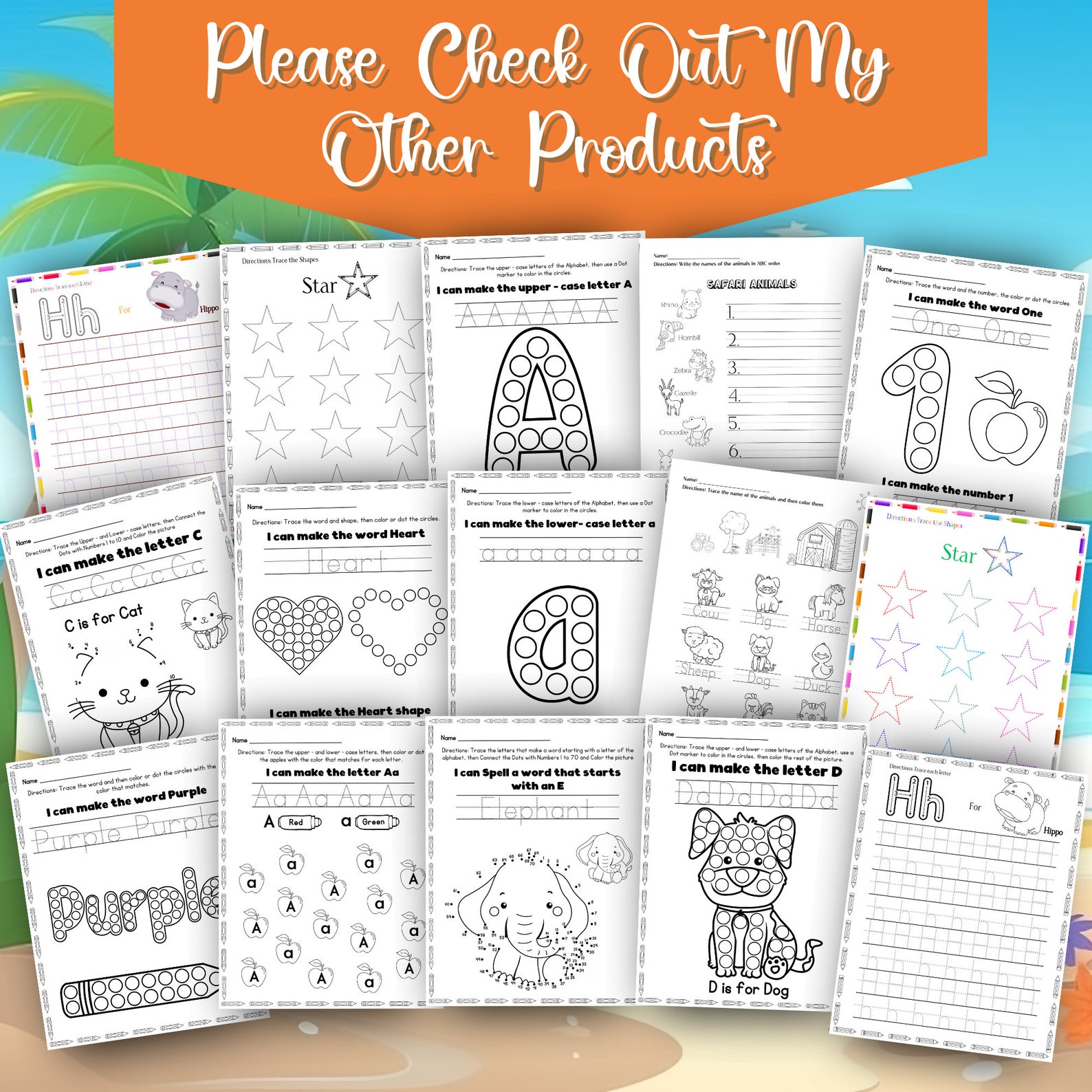 Beach Summer Bingo Printable: 50 Unique Bingo Cards Summer Printable ...