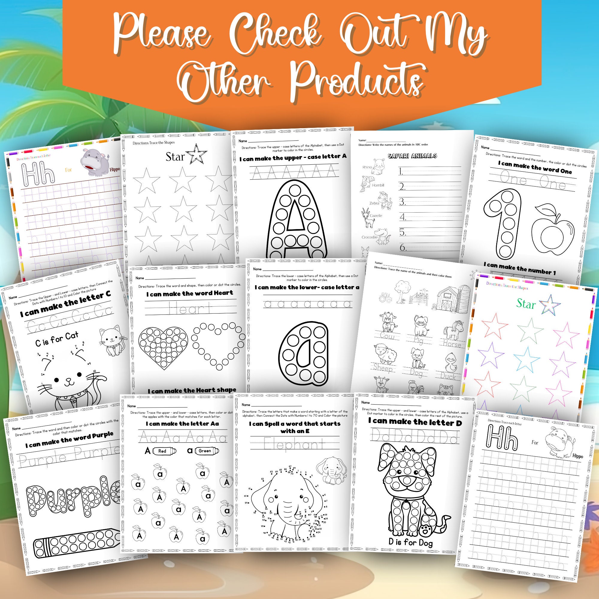 Beach Summer Bingo Printable: 50 Unique Bingo Cards Summer Printable ...