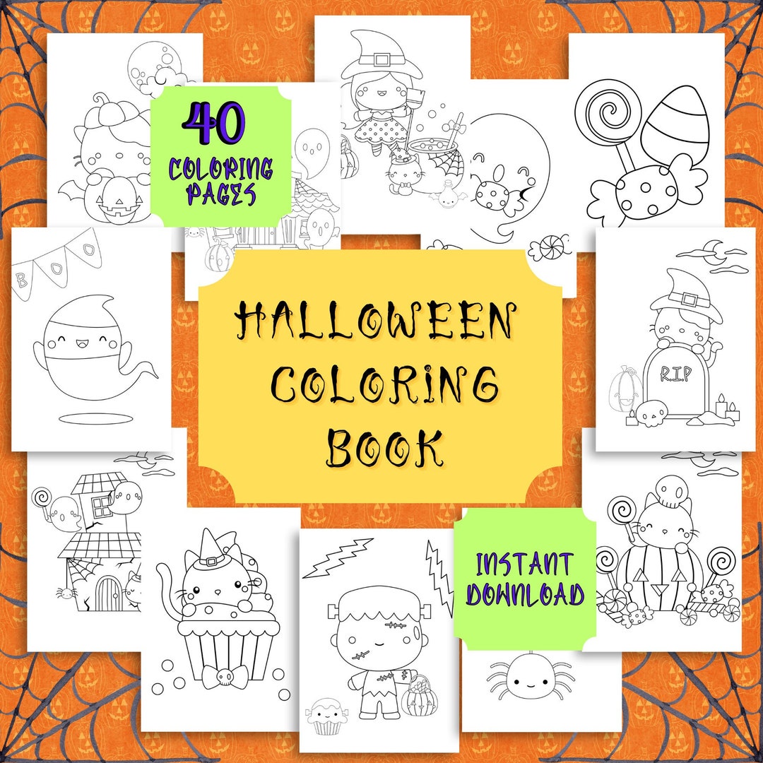 40 Halloween Coloring Printable Halloween Coloring - Etsy