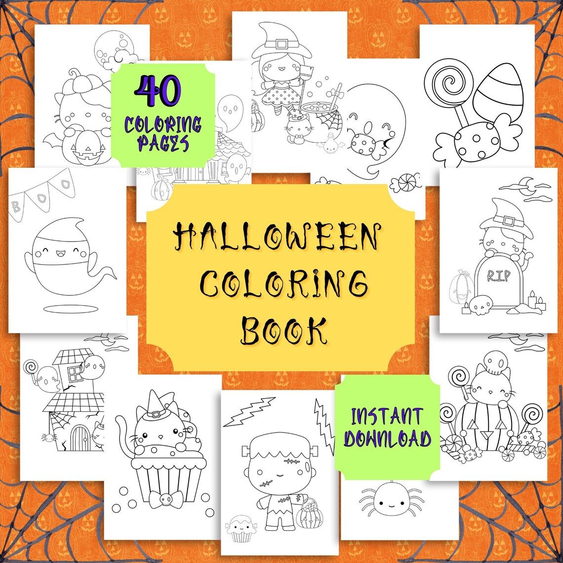 40 Halloween Coloring Printable Halloween Coloring Coloring Book ...