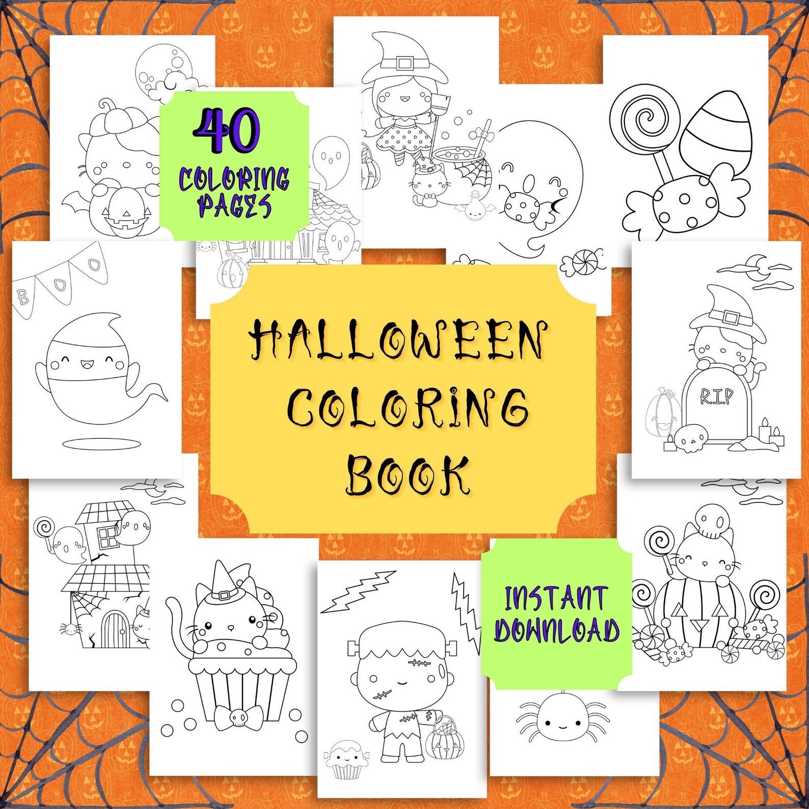 40 Halloween Coloring Printable Halloween Coloring Coloring Book ...