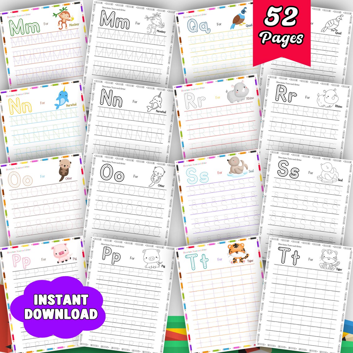 Trace the Alphabet Printable Upper- and Lower-case Alphabet Worksheets ...