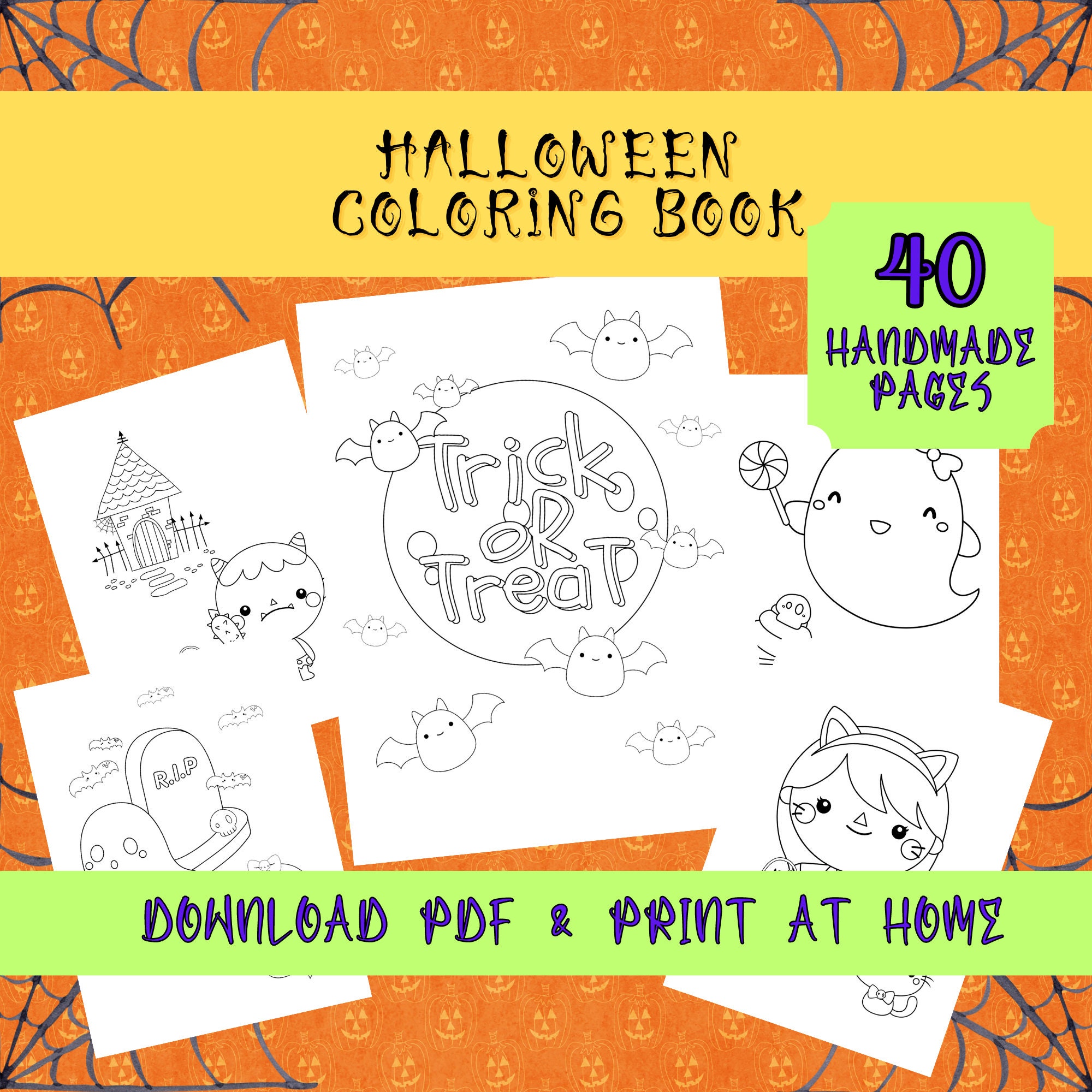 40 Halloween Coloring Printable Halloween Coloring Coloring Book ...