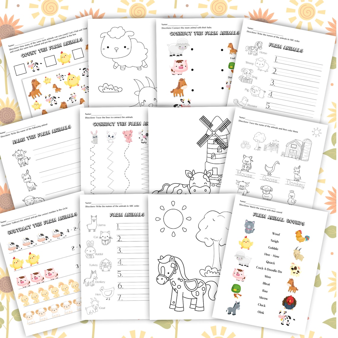20 Farm Animal Activity Printable Farm Learning Pack Activity ...