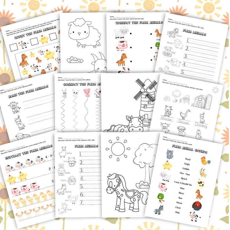 20 Farm Animal Activity Printable Farm Learning Pack Activity ...