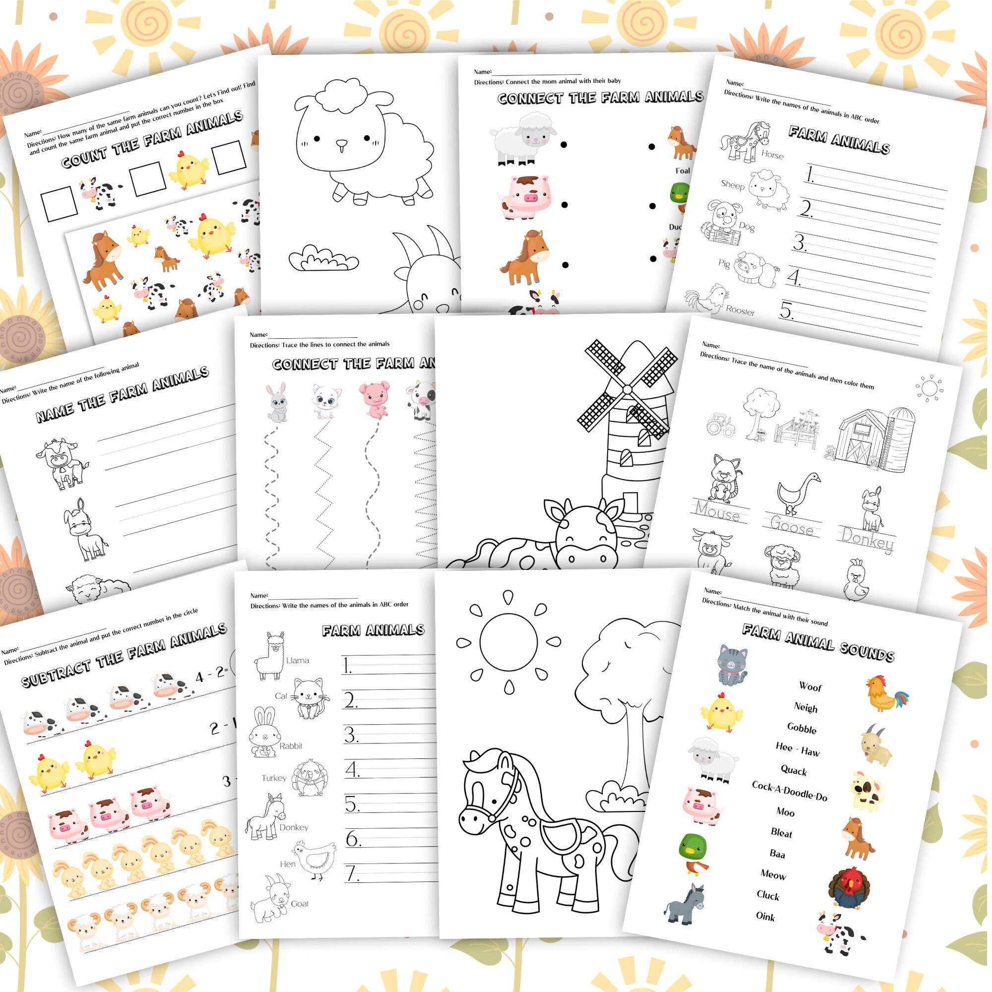20 Farm Animal Activity Printable Farm Learning Pack Activity ...