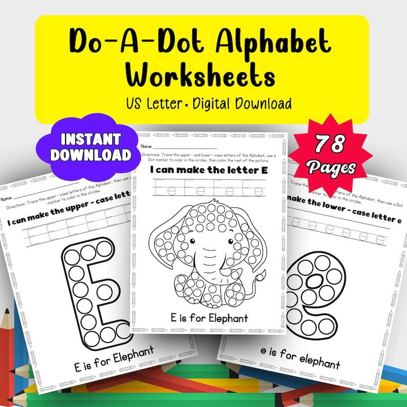 Do a Dot Alphabet Animal Printable Trace Letters of the Alphabet ...