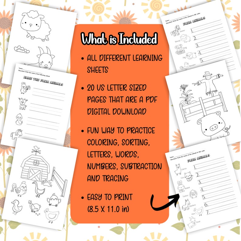 20 Farm Animal Activity Printable Farm Learning Pack Activity ...